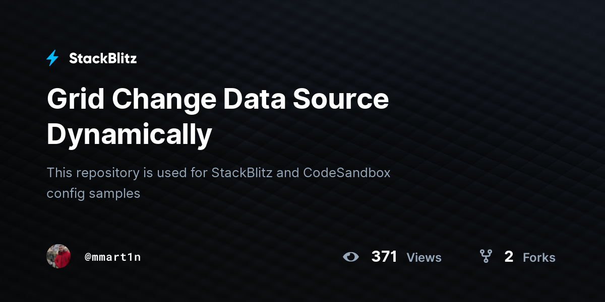 Grid Change Data Source Dynamically StackBlitz