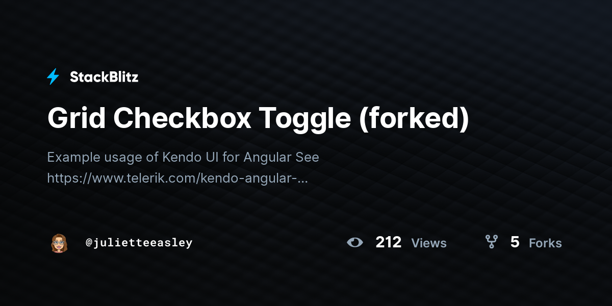 Grid Checkbox Toggle (forked) - StackBlitz