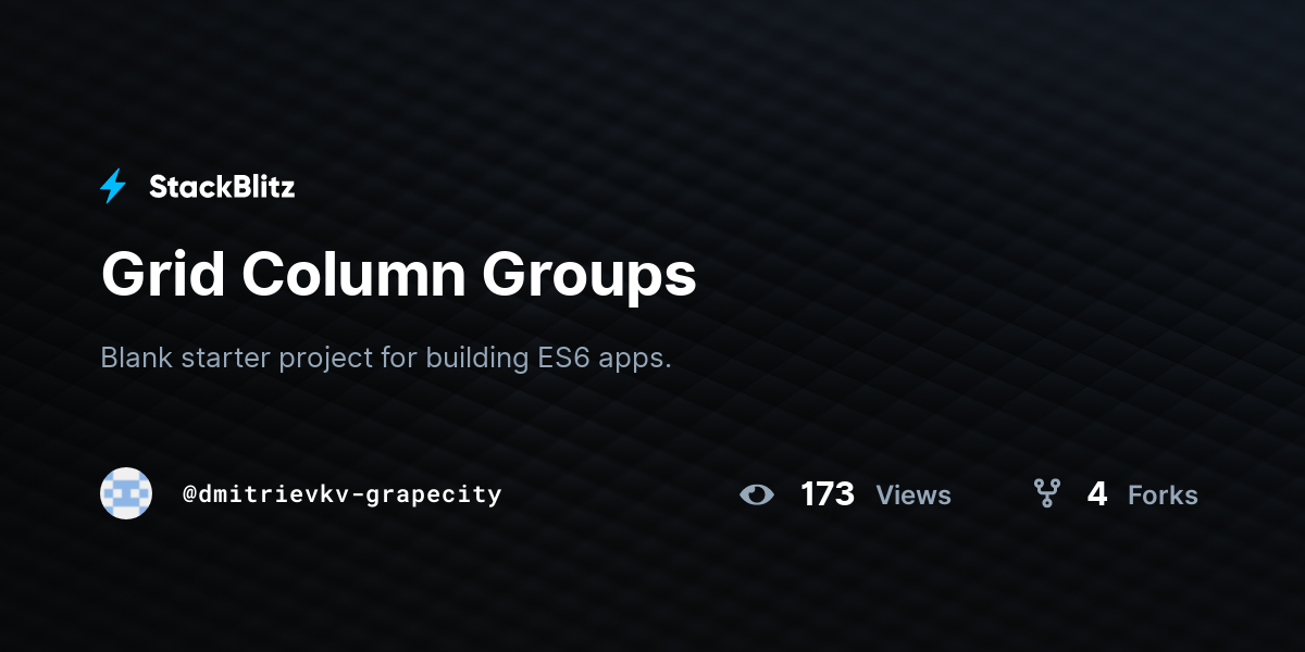 Grid Column Groups - StackBlitz