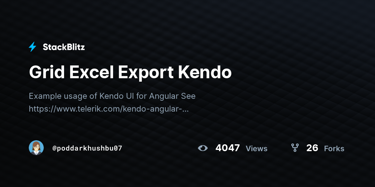 Grid Excel Export Kendo Stackblitz