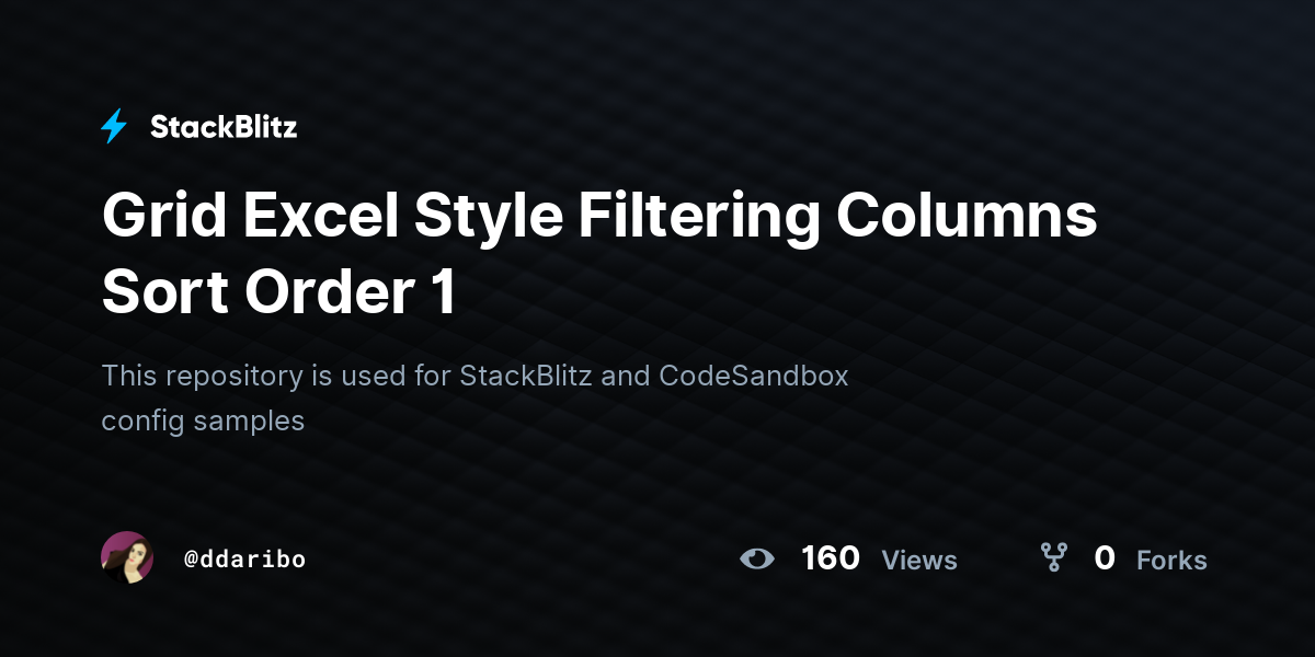 Grid Excel Style Filtering Columns Sort Order 1 - StackBlitz
