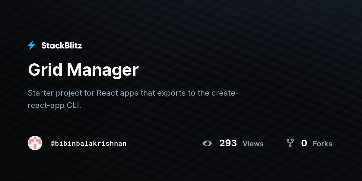 Grid Manager - StackBlitz