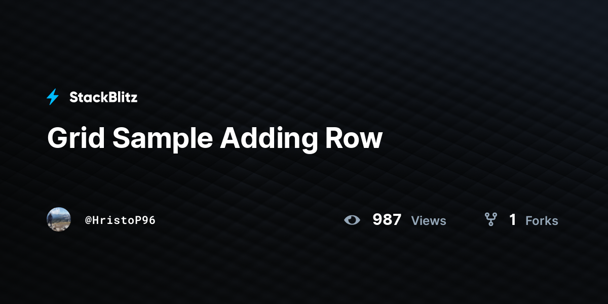 Grid Sample Adding Row - StackBlitz