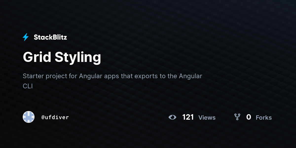 Grid Styling - StackBlitz