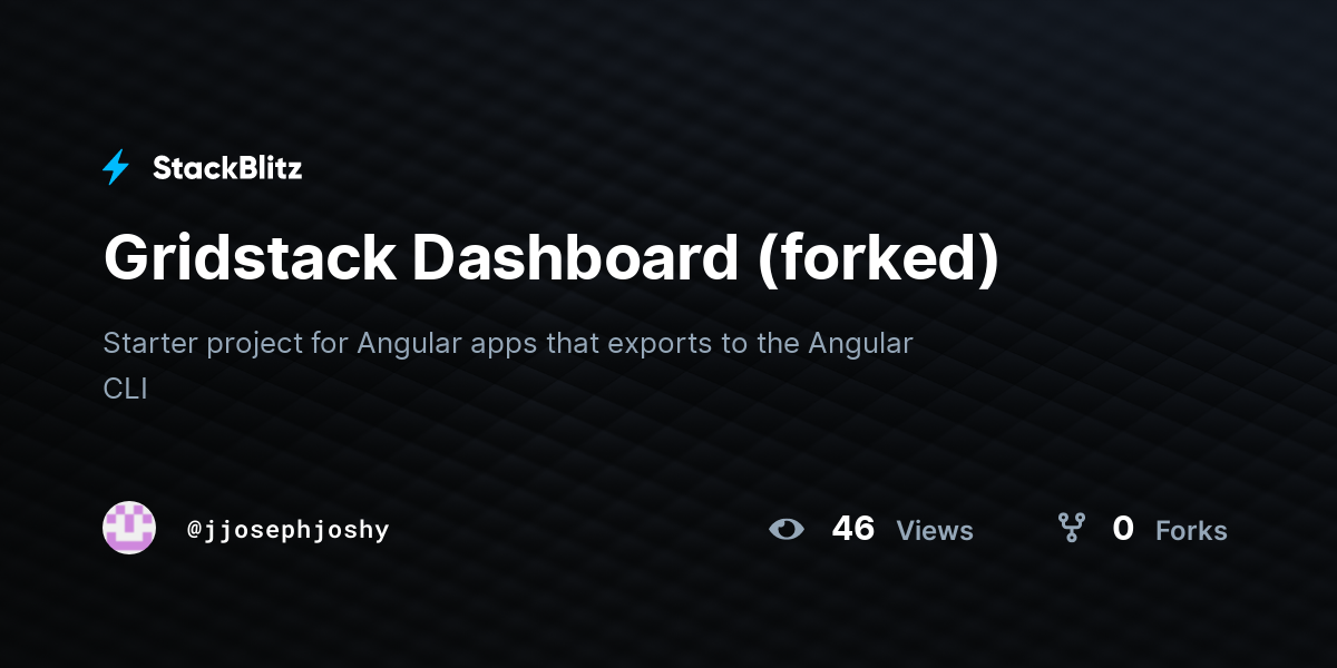 Gridstack Dashboard (forked) - StackBlitz Gridstack Dashboard (forked) - StackBlitz