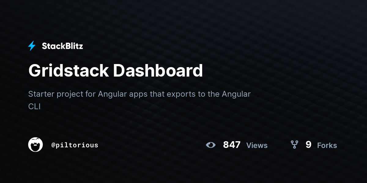 Gridstack Dashboard - StackBlitz Gridstack Dashboard - StackBlitz