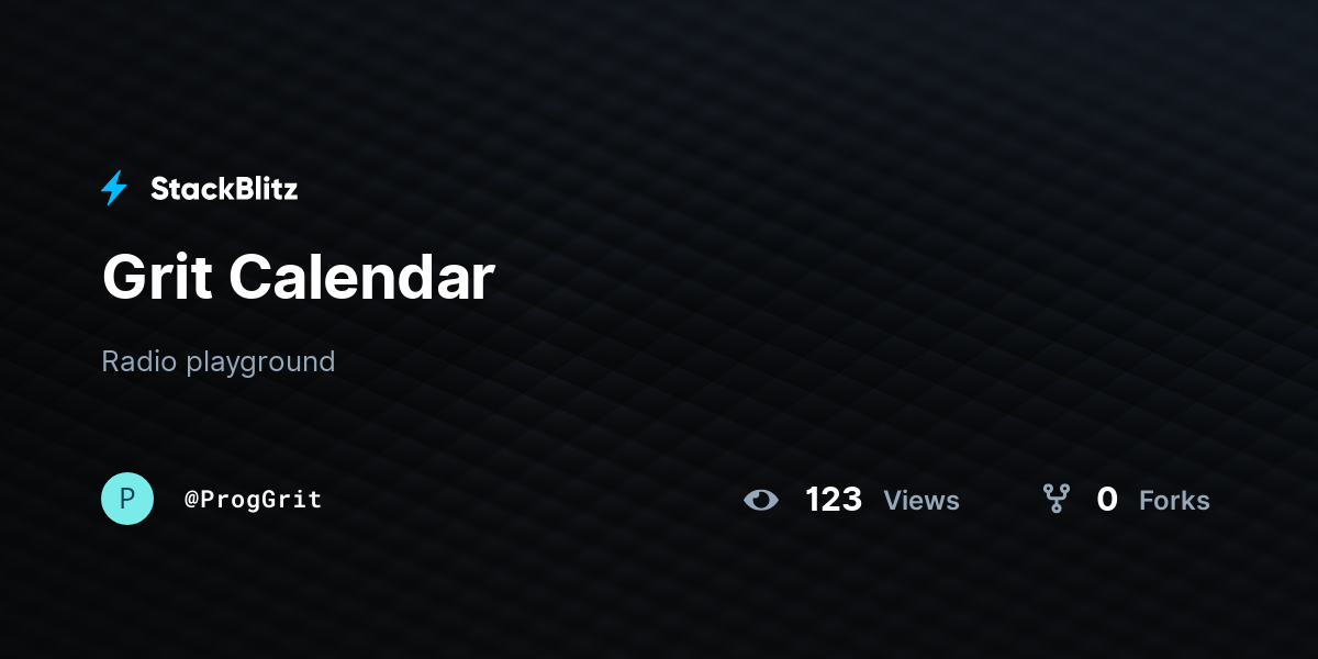 Grit Calendar - StackBlitz