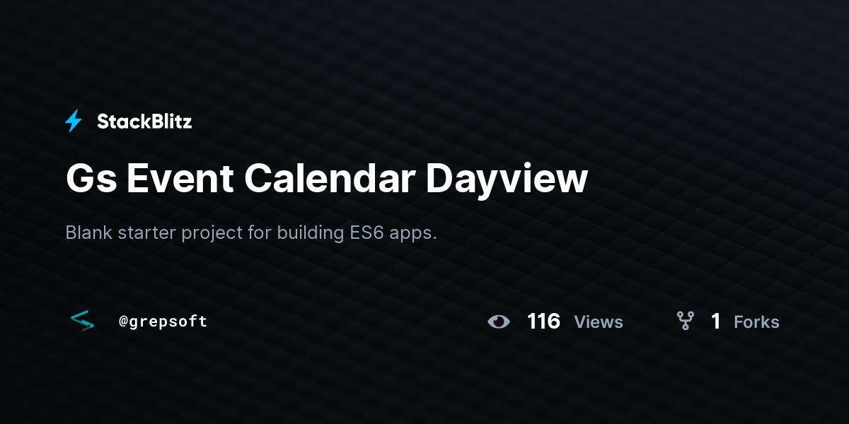 Gs Event Calendar Dayview - StackBlitz