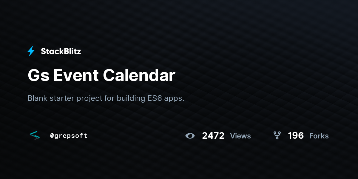 Gs Event Calendar - StackBlitz