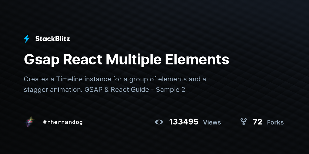 Gsap React Multiple Elements - StackBlitz