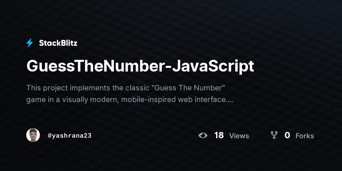 GuessTheNumber-JavaScript - StackBlitz