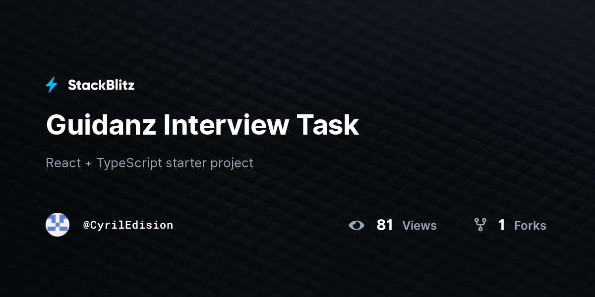 Guidanz Interview Task - StackBlitz