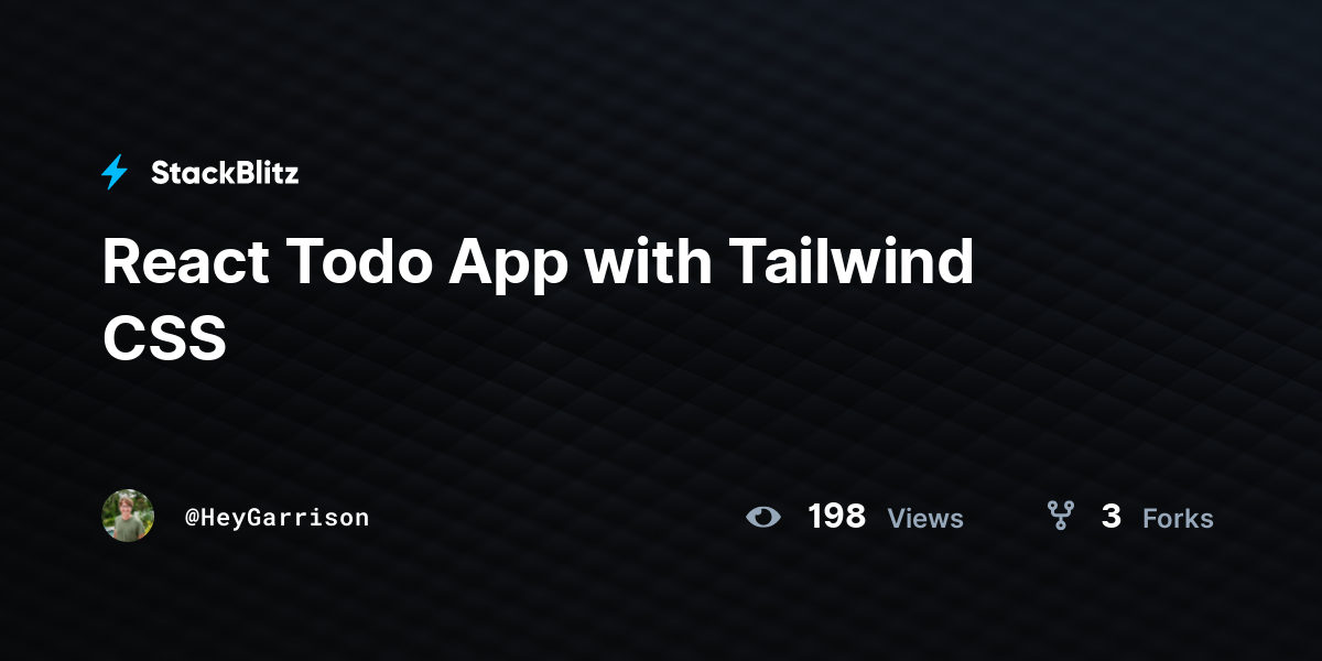 React Todo App with Tailwind CSS - StackBlitz