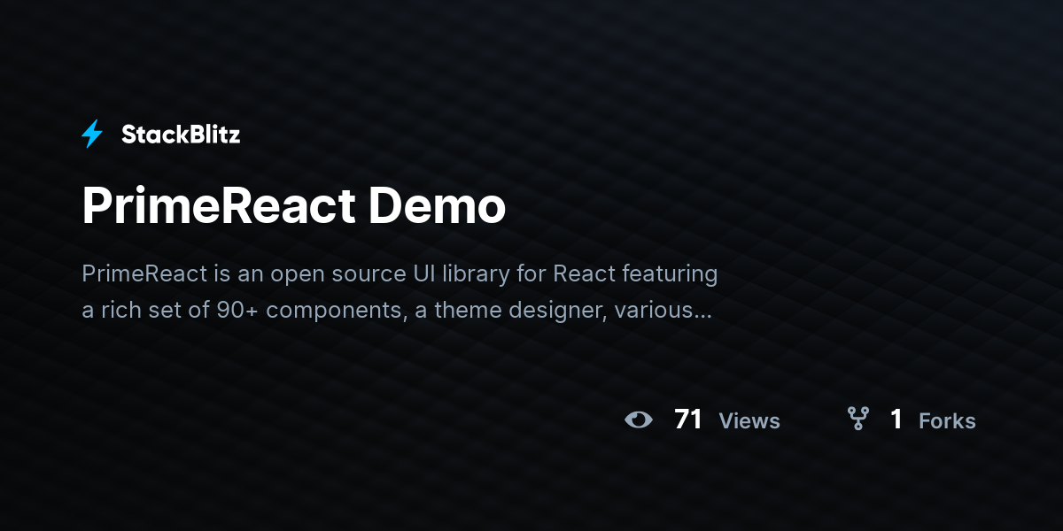 PrimeReact Demo - StackBlitz