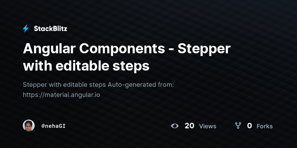 Angular Components - Stepper with editable steps - StackBlitz
