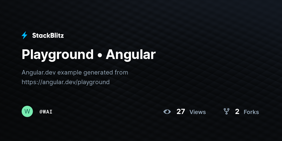 Playground • Angular - StackBlitz