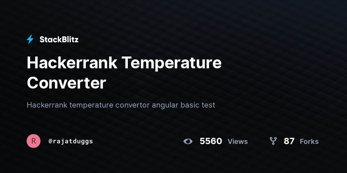 Hackerrank Temperature Converter - StackBlitz