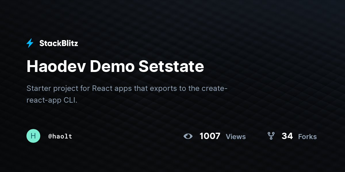 Haodev Demo Setstate - StackBlitz