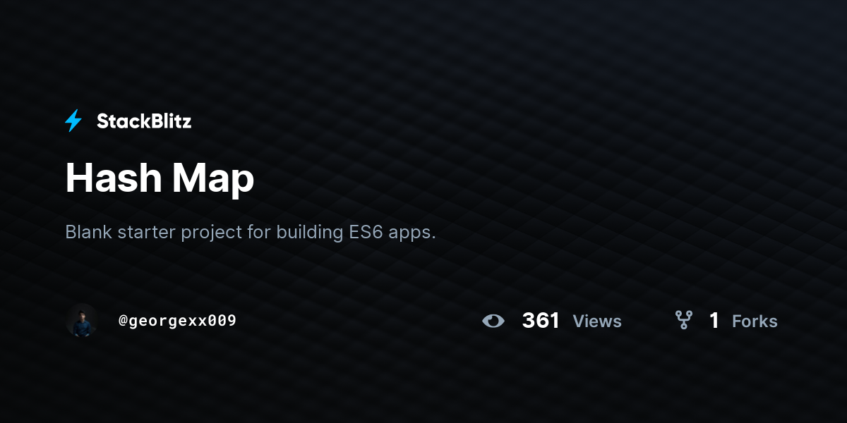 Hash Map - StackBlitz
