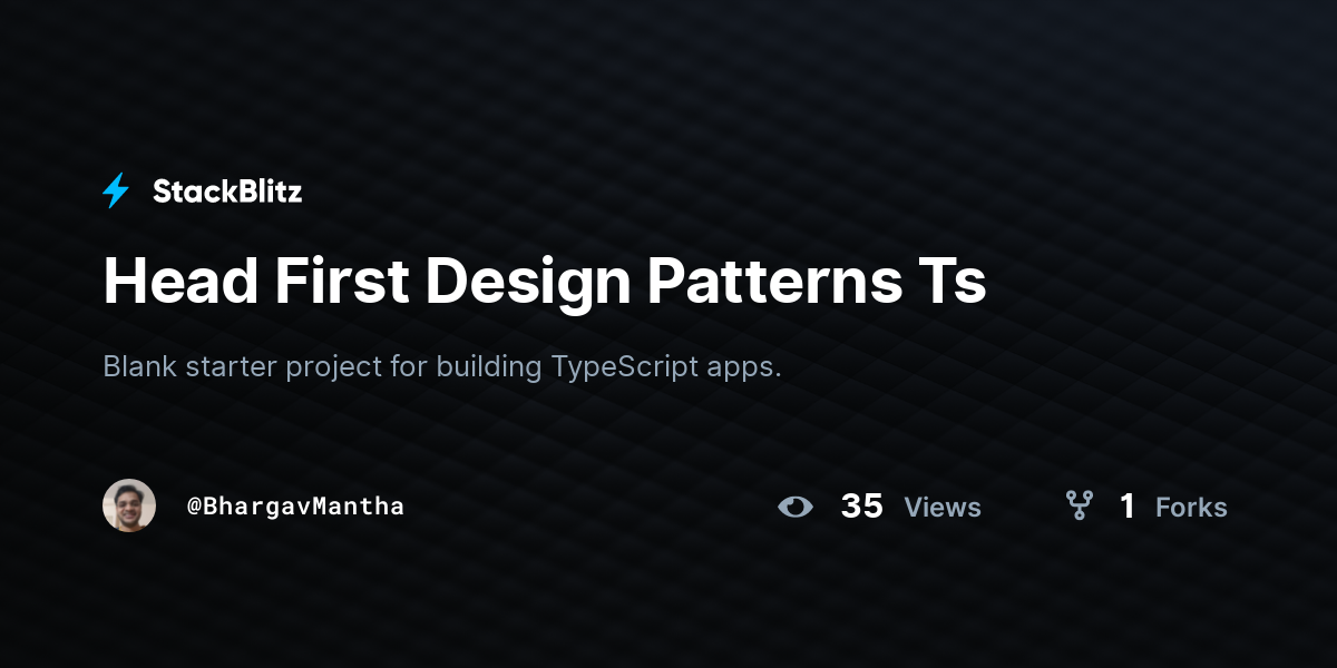 Head First Design Patterns Ts - StackBlitz Head First Design Patterns Ts - StackBlitz