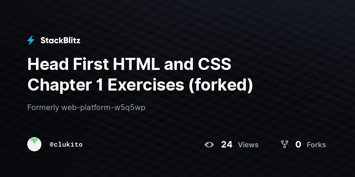 Head First Html And Css Chapter 1 Exercises Forked Stackblitz