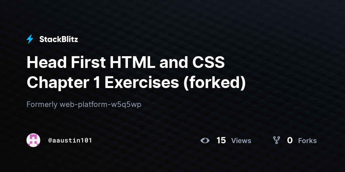 Head First HTML and CSS Chapter 1 Exercises (forked) - StackBlitz