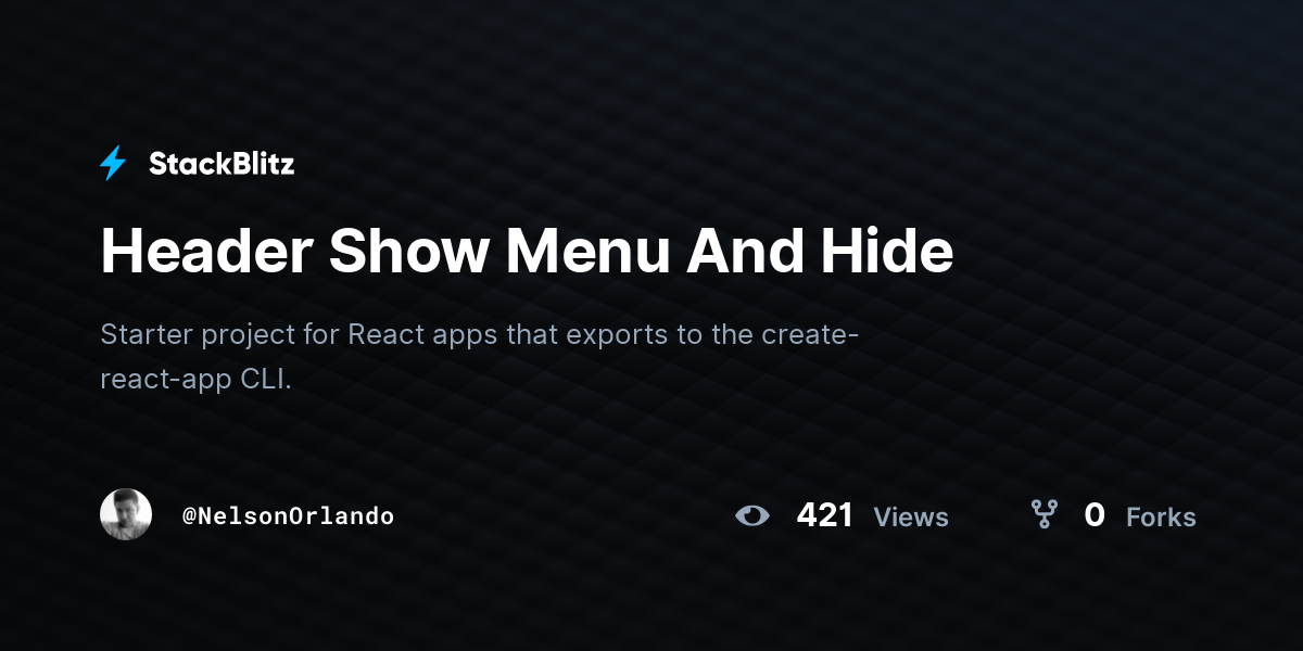 Header Show Menu And Hide - StackBlitz
