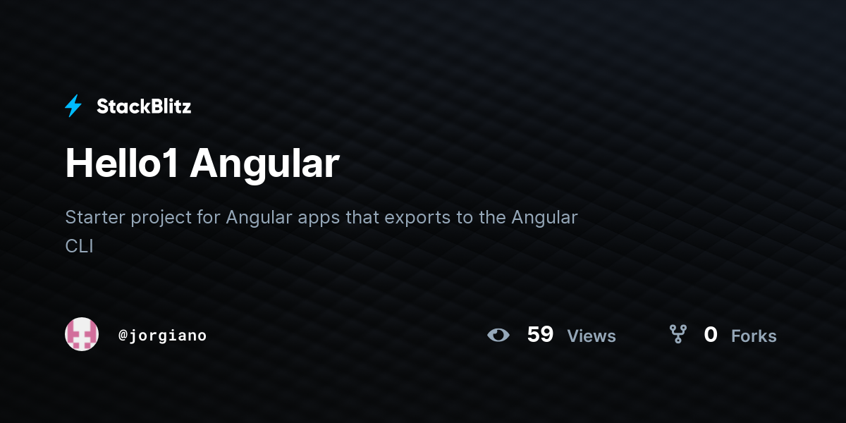 Hello1 Angular - StackBlitz