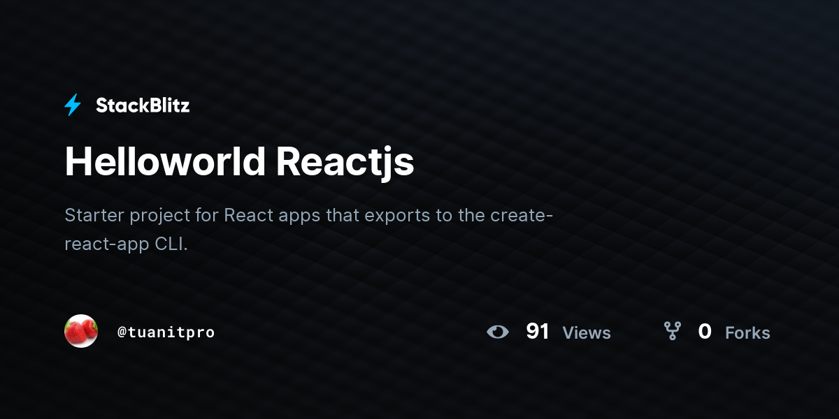 Helloworld Reactjs - StackBlitz