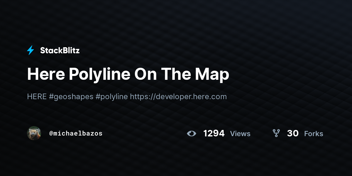 Here Polyline On The Map - StackBlitz