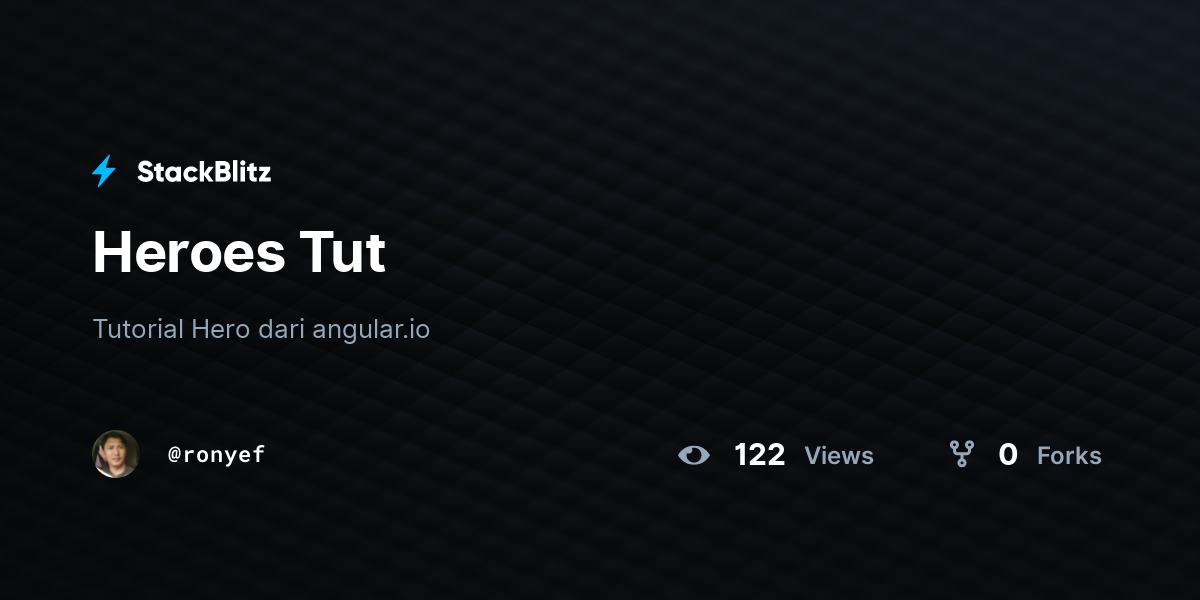 Heroes Tut - StackBlitz