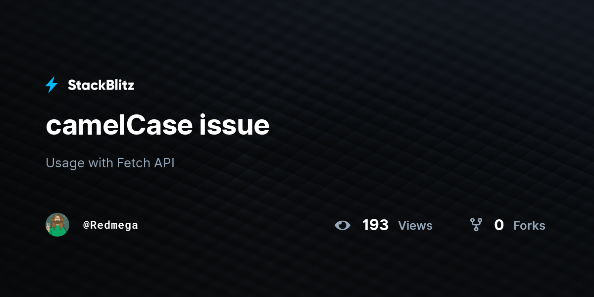 camelCase issue - StackBlitz
