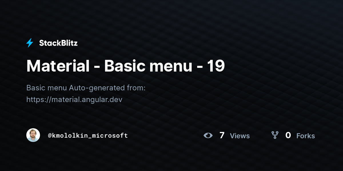 Material - Basic menu - 19 - StackBlitz