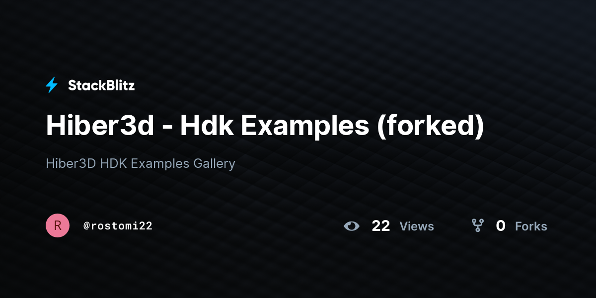 Hiber3d - Hdk Examples (forked) - StackBlitz