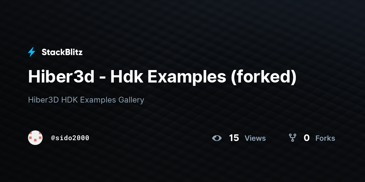 Hiber3d - Hdk Examples (forked) - StackBlitz