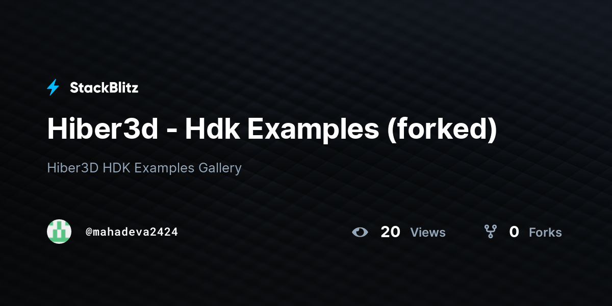 Hiber3d - Hdk Examples (forked) - StackBlitz