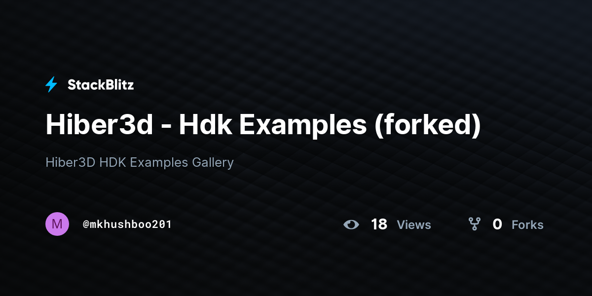 Hiber3d - Hdk Examples (forked) - StackBlitz