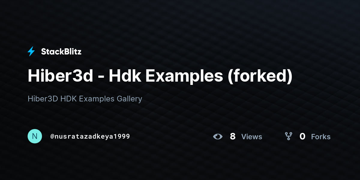 Hiber3d - Hdk Examples (forked) - StackBlitz