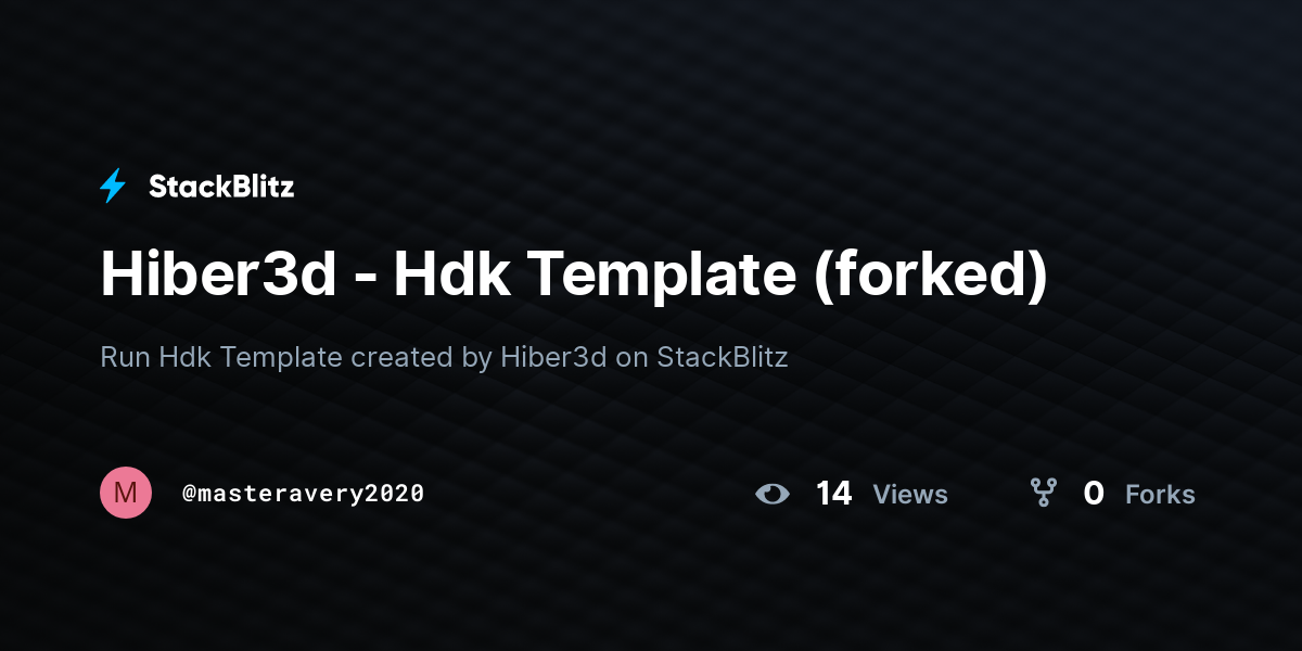 Hiber3d - Hdk Template (forked) - StackBlitz