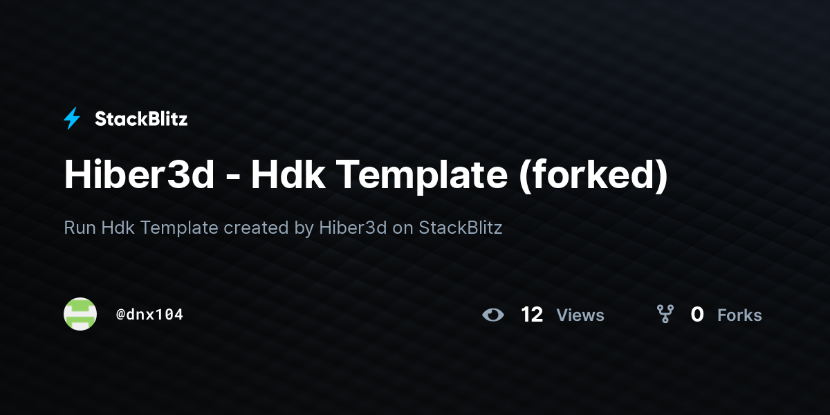 Hiber3d Hdk Template Forked Stackblitz