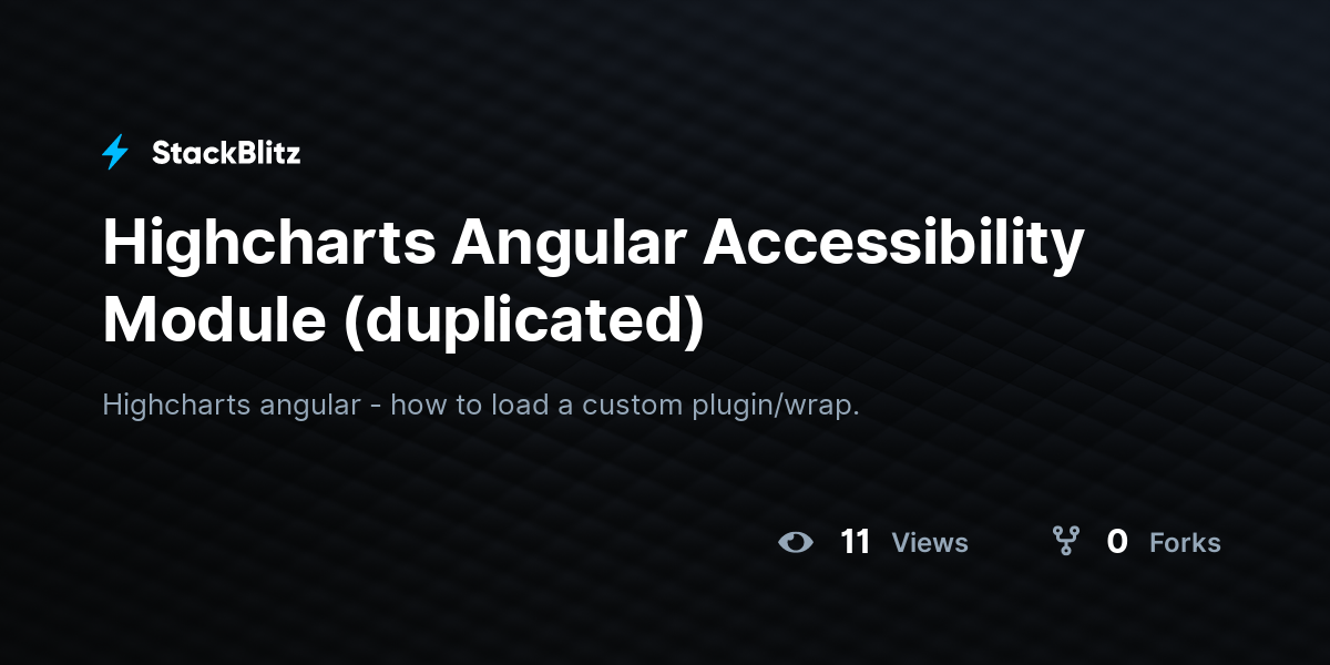 Highcharts Angular Accessibility Module (duplicated) - StackBlitz