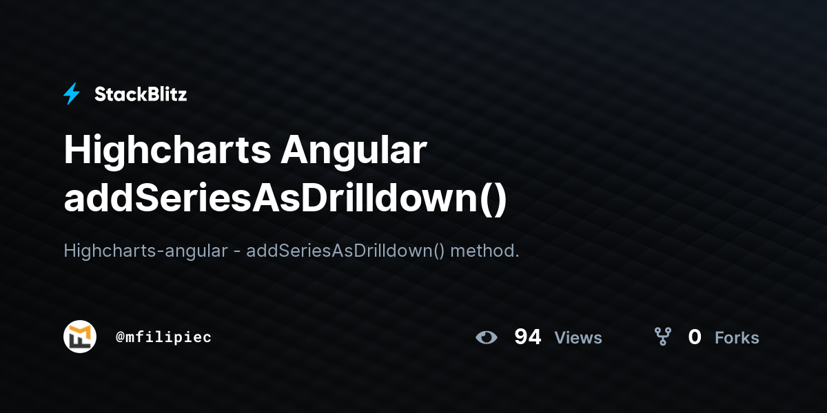 Highcharts Angular addSeriesAsDrilldown() - StackBlitz Highcharts Angular addSeriesAsDrilldown() - StackBlitz
