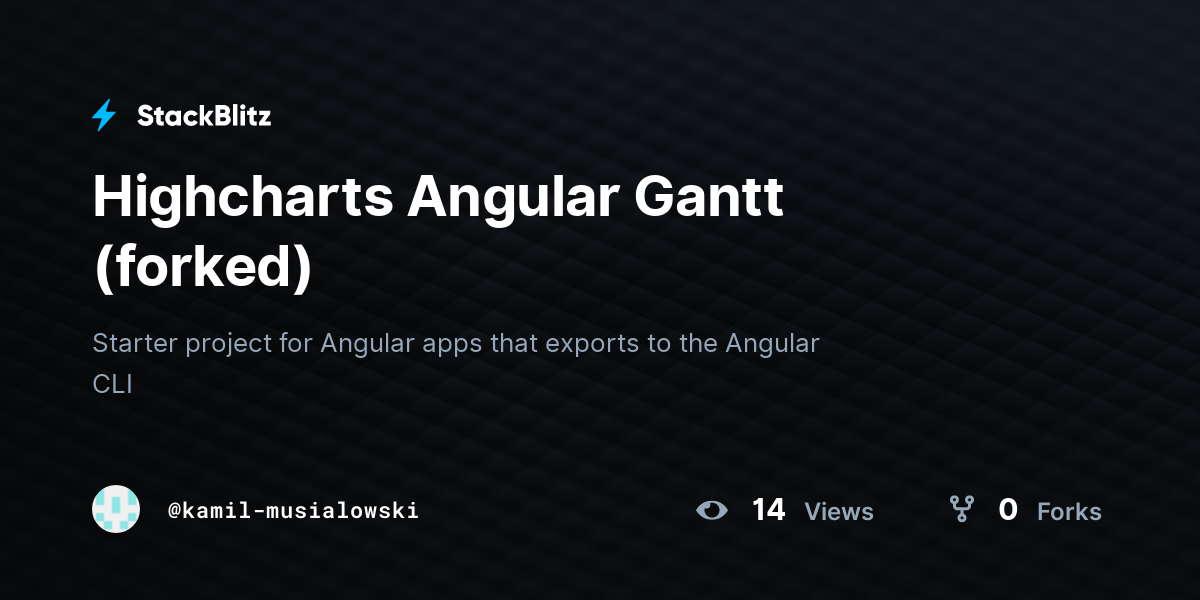 Highcharts Angular Gantt (forked) - StackBlitz Highcharts Angular Gantt (forked) - StackBlitz