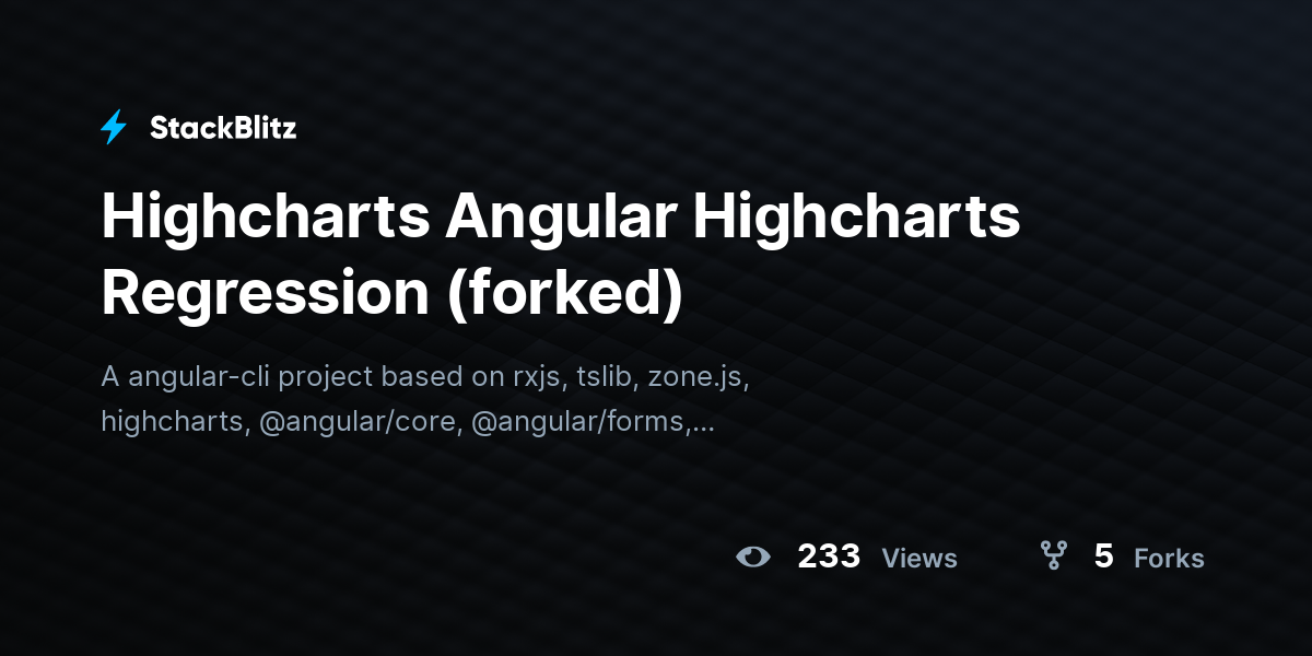 Highcharts Angular Highcharts Regression (forked) - StackBlitz