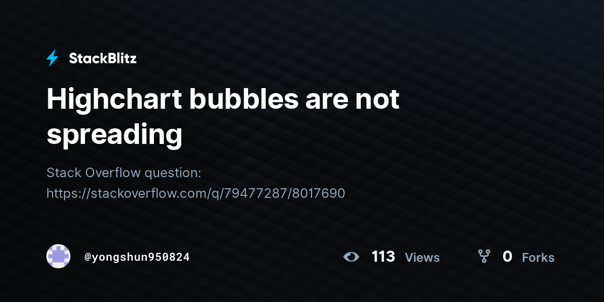 Highchart bubbles are not spreading - StackBlitz