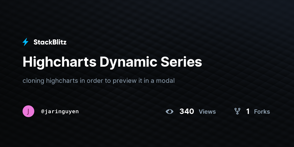 Highcharts Dynamic Series - StackBlitz Highcharts Dynamic Series - StackBlitz