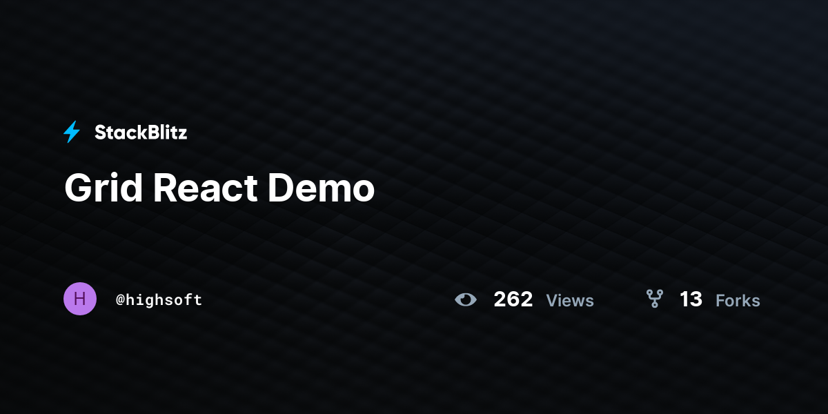 Grid React Demo - StackBlitz