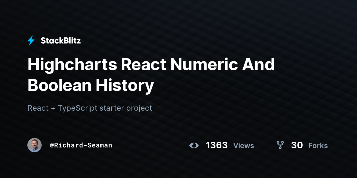 Highcharts React Numeric And Boolean History - StackBlitz