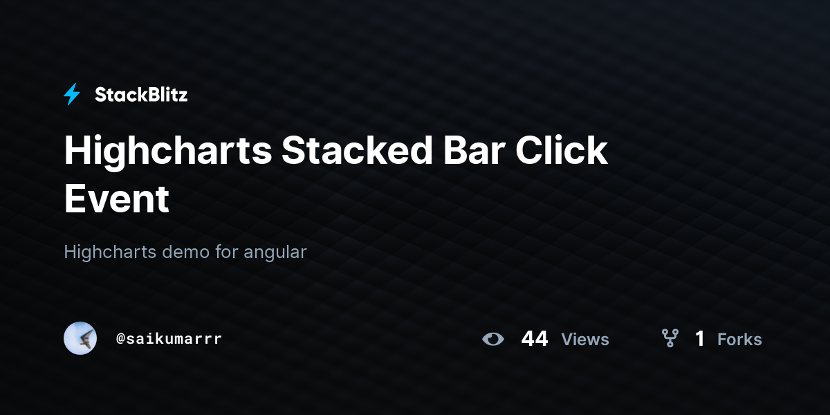 Highcharts Stacked Bar Click Event - StackBlitz Highcharts Stacked Bar Click Event - StackBlitz