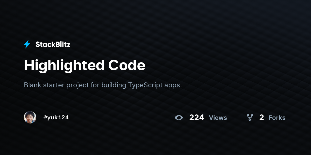 Highlighted Code - StackBlitz